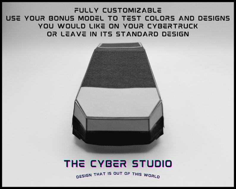 Tesla Cybertruck Full Color Stainless Steel Foldable Paper Origami ...