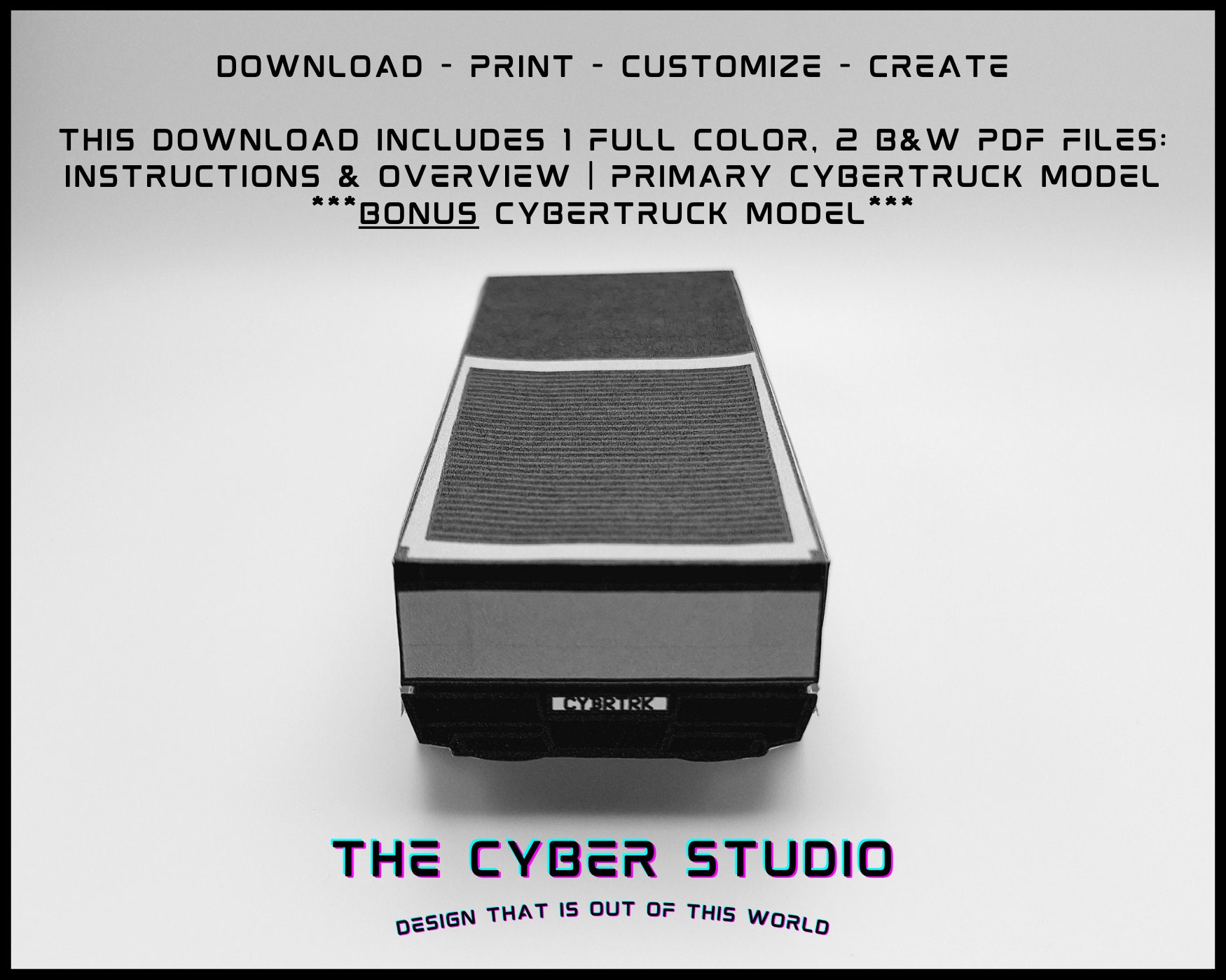 Tesla Cybertruck Full Color Stainless Steel Foldable Paper Origami ...