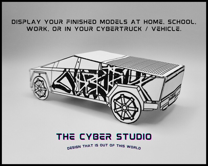 Tesla Baja Graffiti Cybertruck EV Foldable Origami Craft Model PDF ...