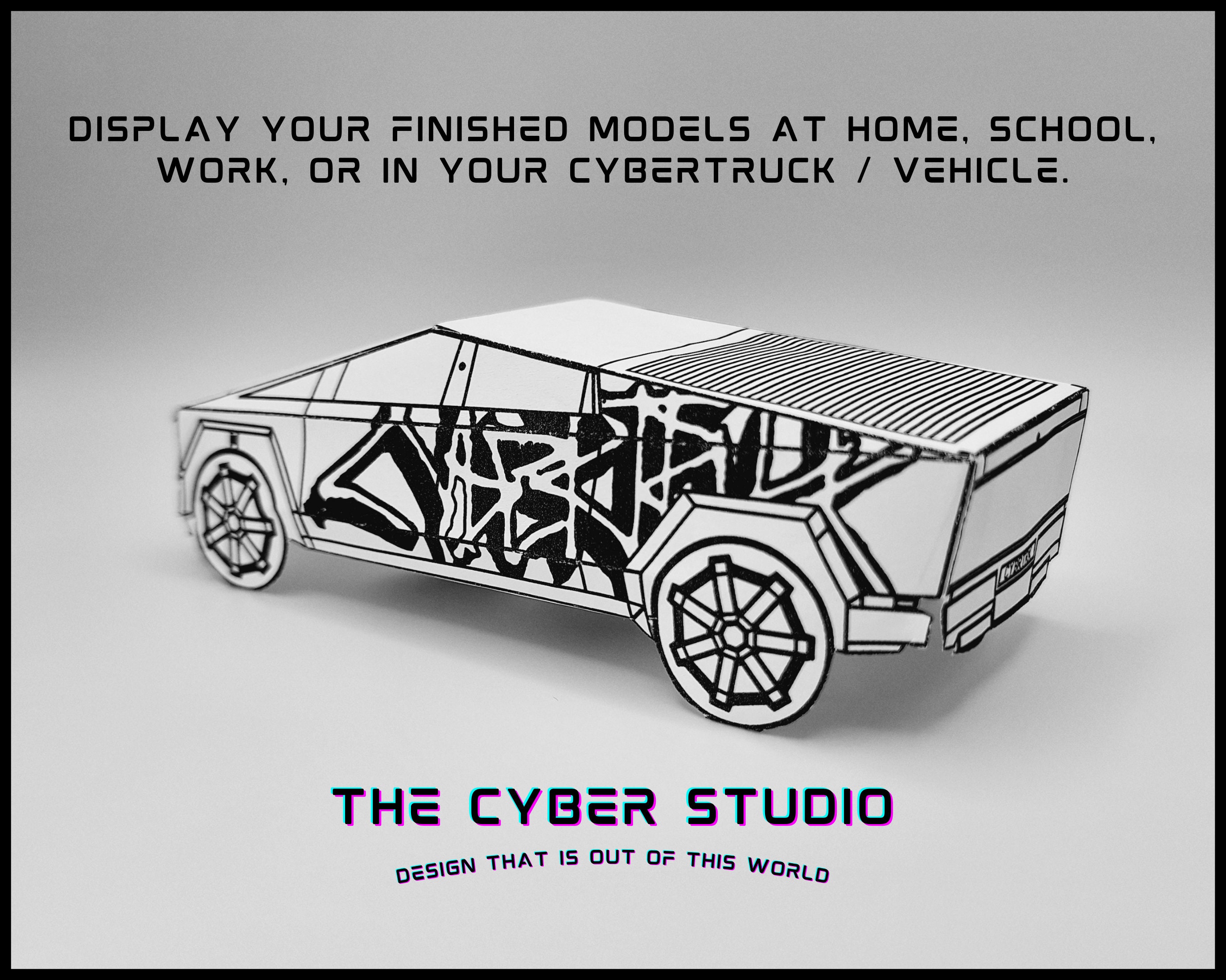 Tesla Baja Graffiti Cybertruck EV Foldable Origami Craft Model PDF ...