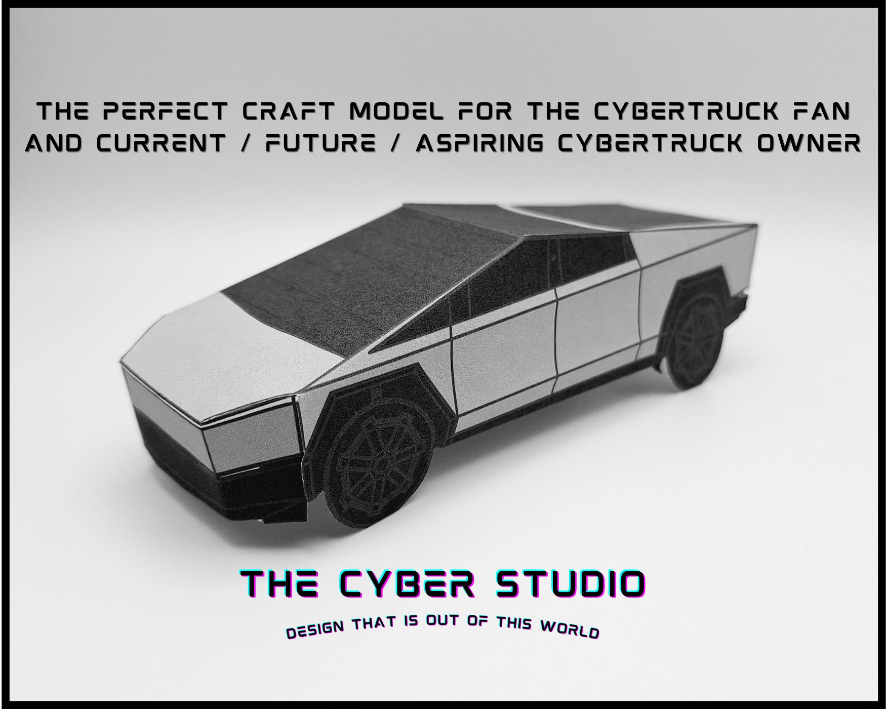 Tesla Cybertruck Full Color Stainless Steel Foldable Paper Origami ...