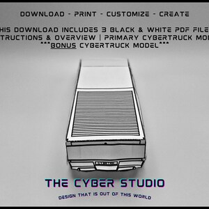 Tesla Cybertruck Black & White EV Foldable Paper Car Truck Origami ...