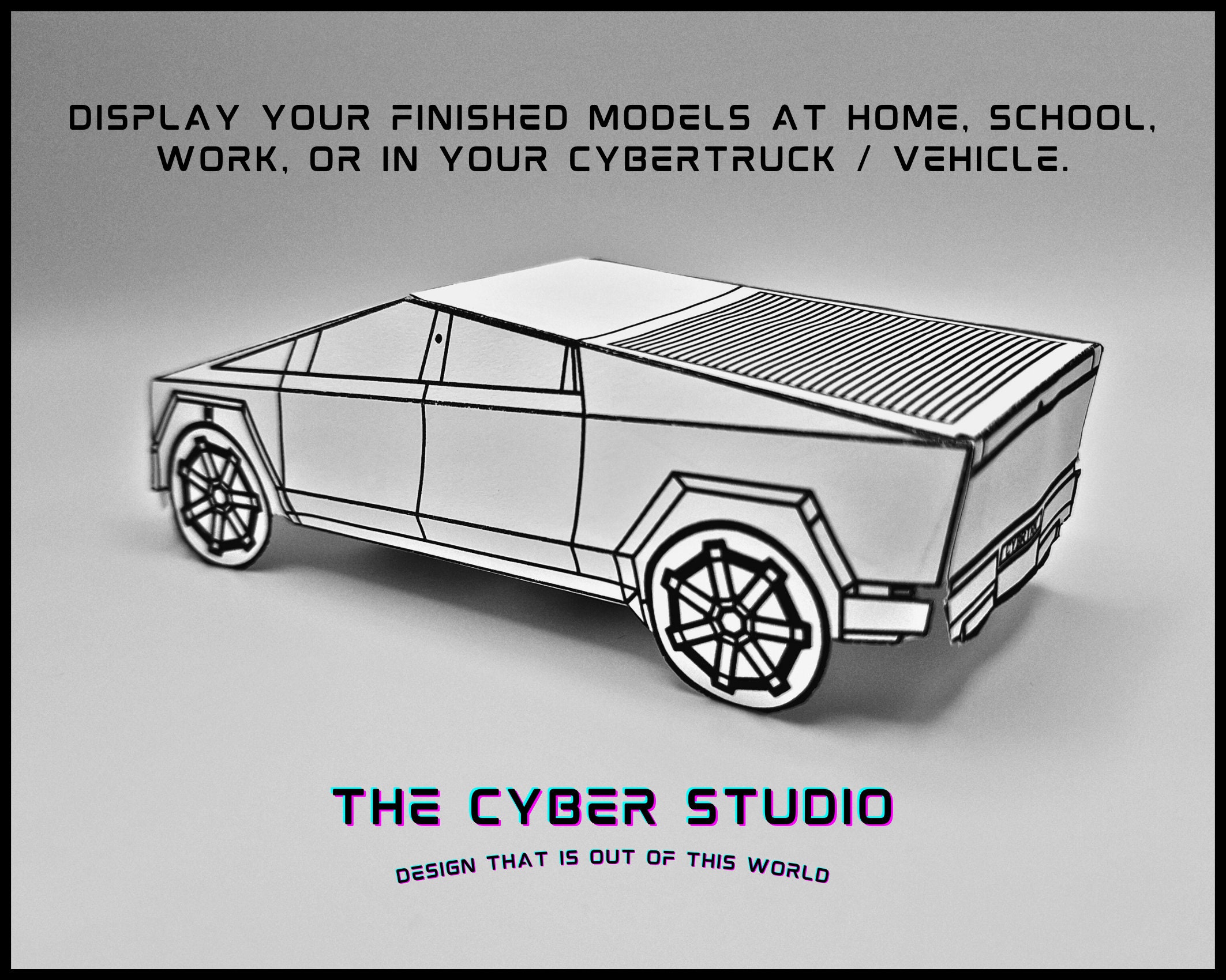 Tesla Cybertruck Black & White EV Foldable Paper Car Truck Origami ...