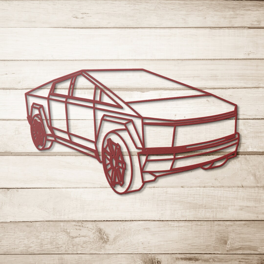 Cybertruck Art Metal Wall Art for Home Office Classroom Garage Art Gift ...