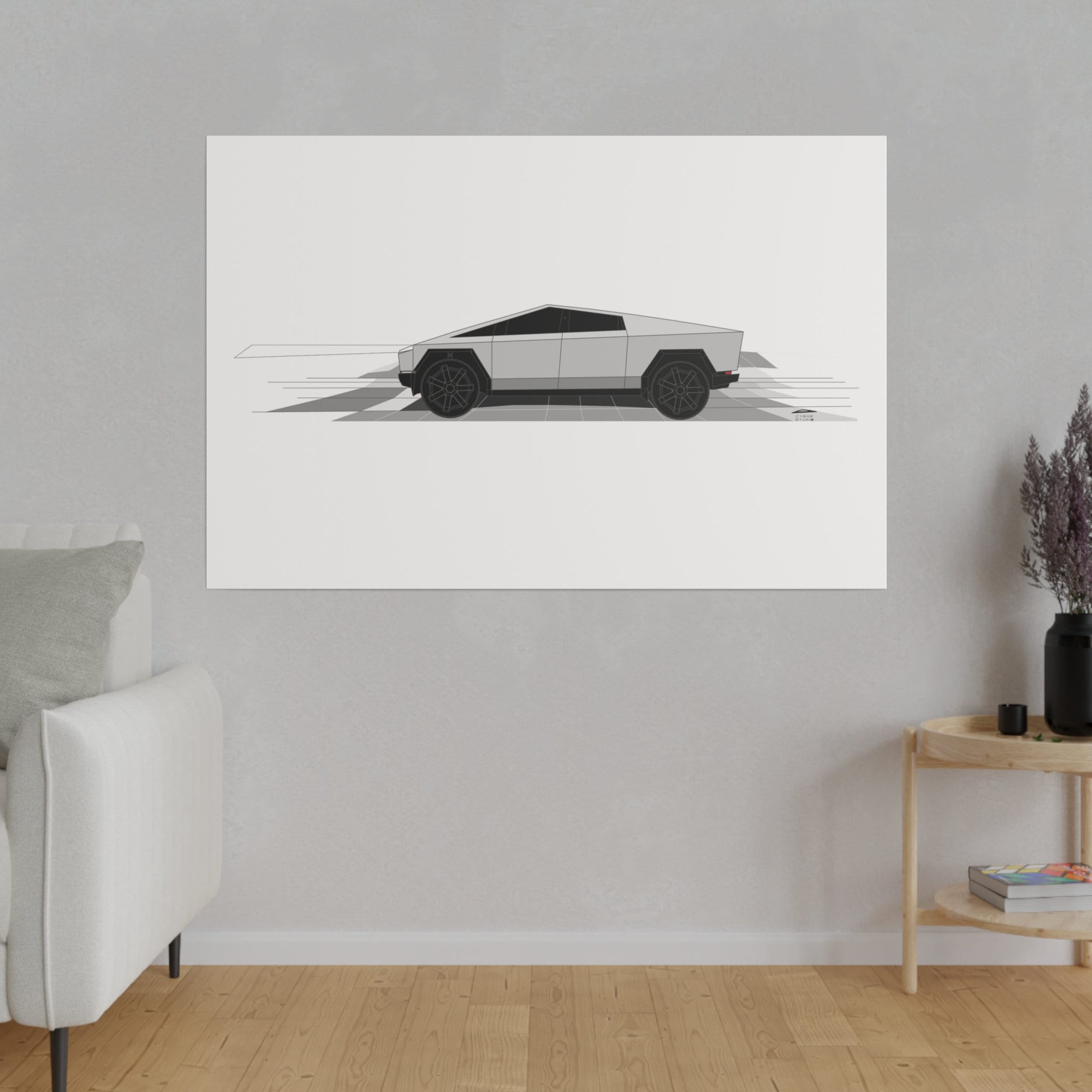 Tesla Cybertruck Wall Art Artwork & Portrait white Background Perfect ...
