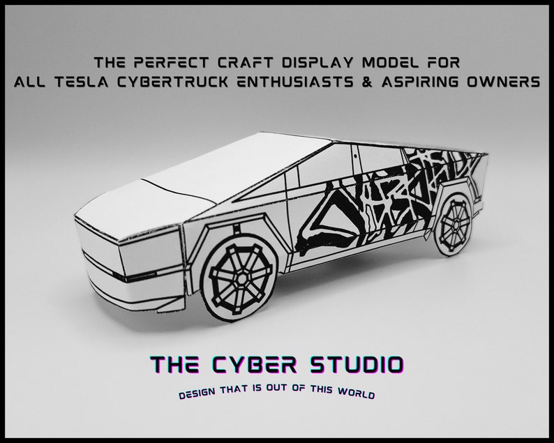 Tesla Baja Graffiti Cybertruck EV Foldable Origami Craft Model PDF ...