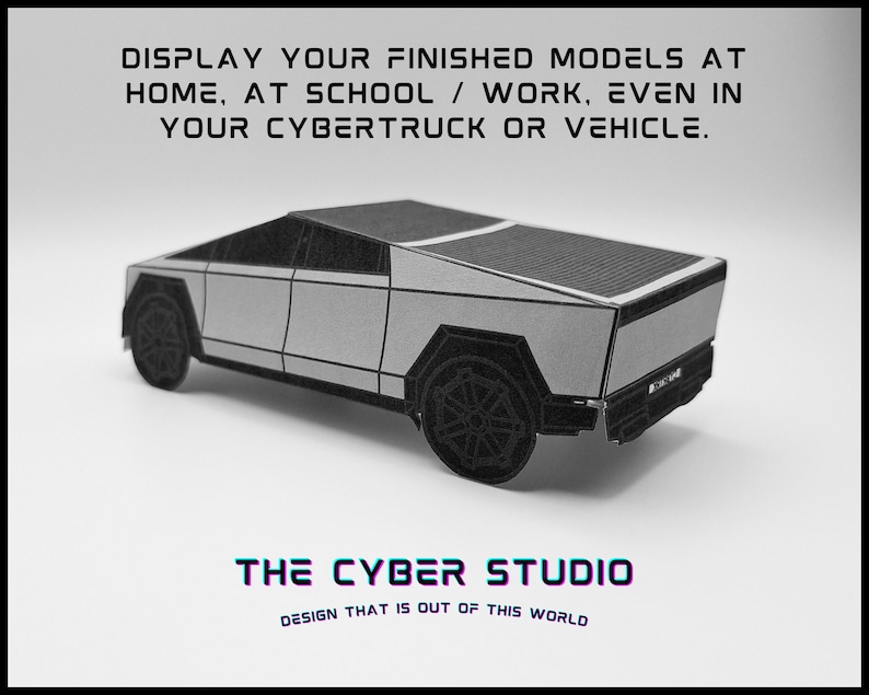 Tesla Cybertruck Full Color Stainless Steel Foldable Paper Origami ...