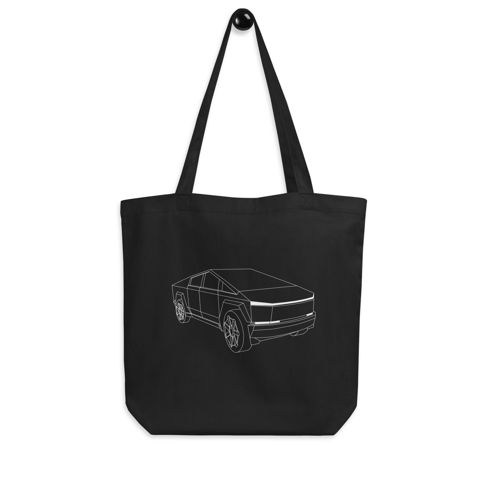 Tesla Cybertruck Silhouette Organic Tote Bag (black) - Multipurpose ...