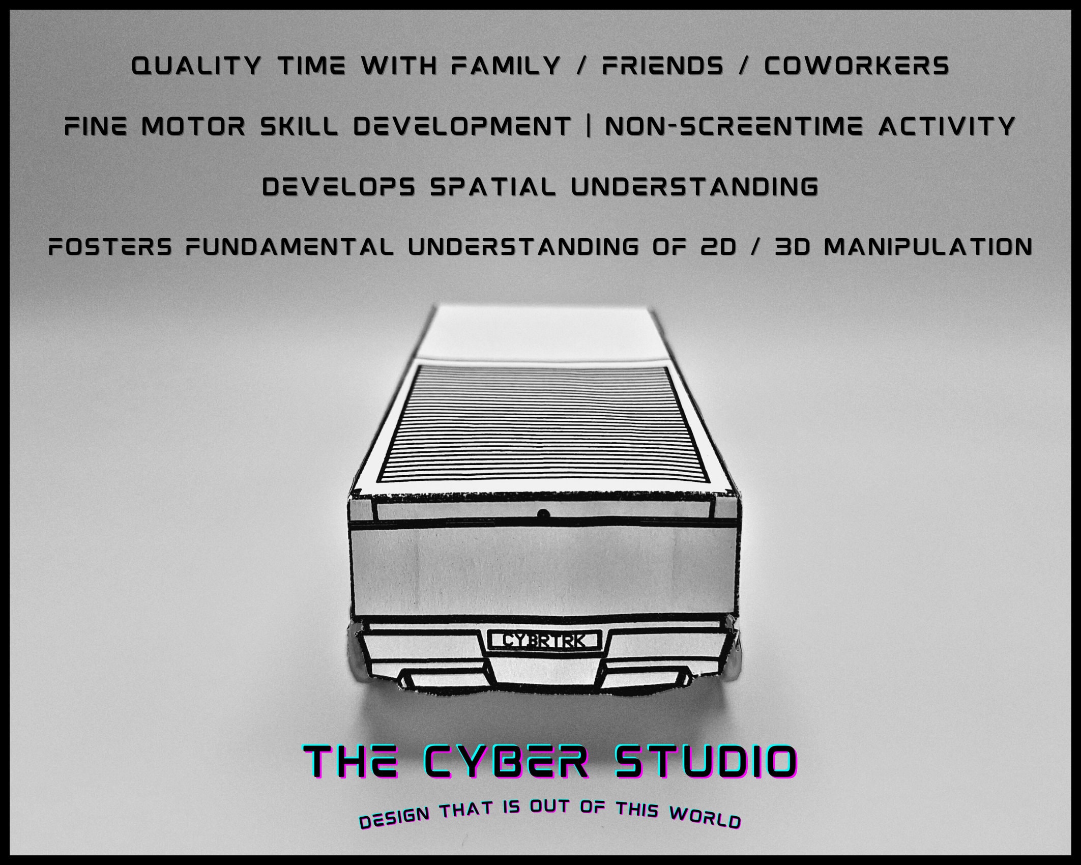 Tesla Cybertruck Black & White EV Foldable Paper Car Truck Origami ...