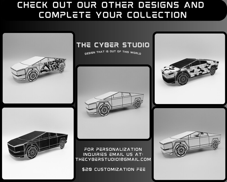 Tesla Armored Glass Cybertruck EV Foldable Origami Craft PDF Printable ...
