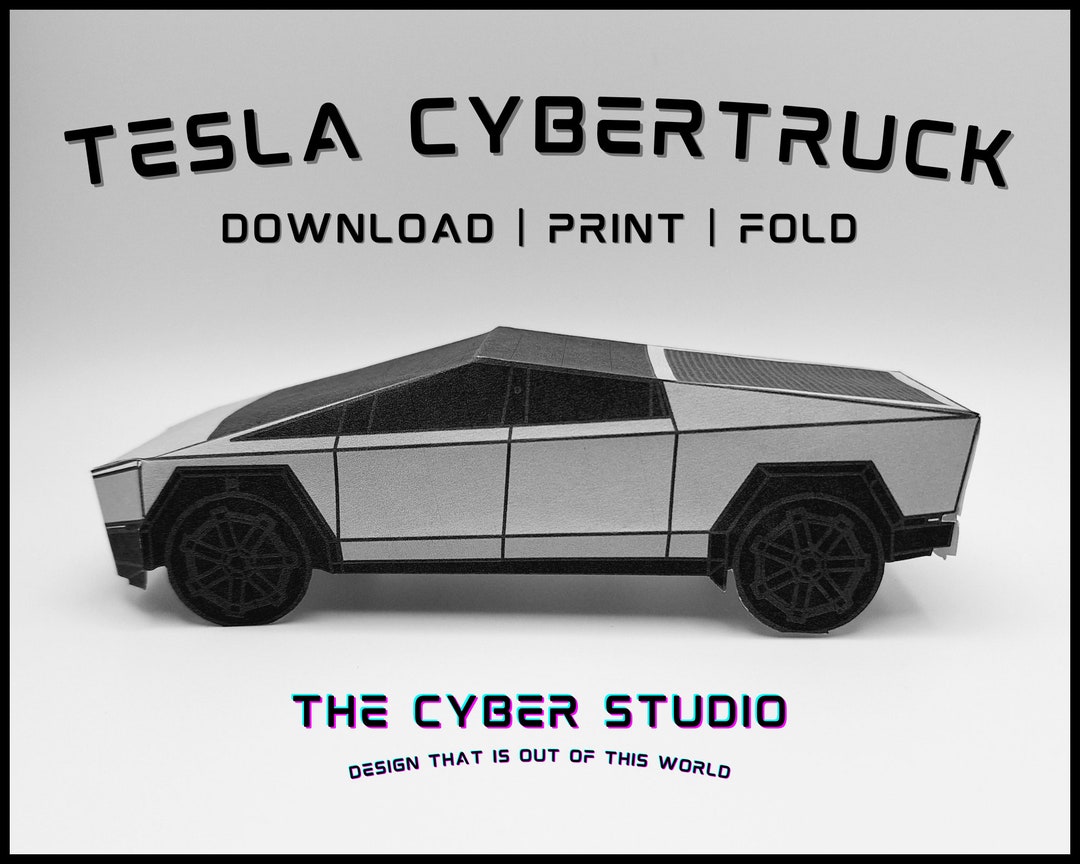 Tesla Cybertruck Full Color Stainless Steel Foldable Paper Origami ...