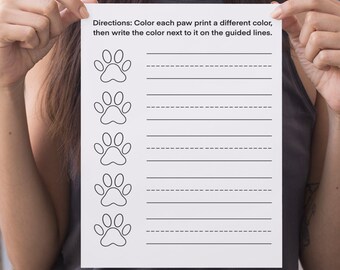 Paw Print Coloring - Etsy