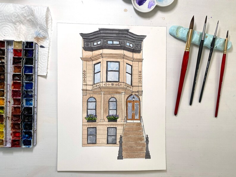 5 Coloring Pages of Brooklyn Brownstones Printable New York City ...