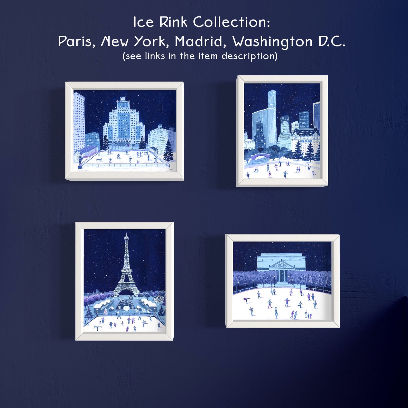 Central Park Ice Rink Art Print: Winter New York City Scene - Etsy
