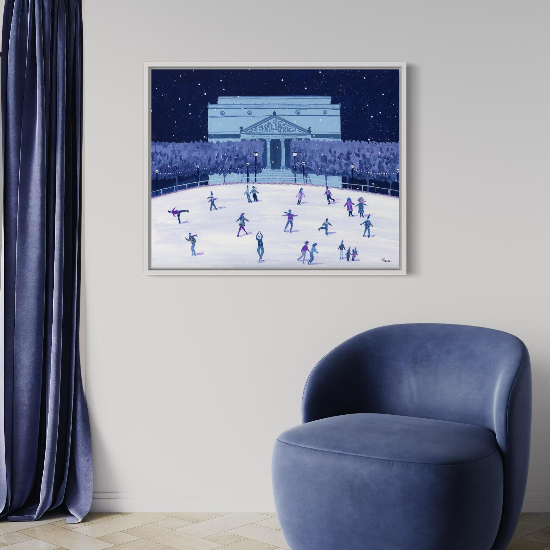 Ice Rink at the Sculpture Garden in Washington DC Art Print | Ice Rink ...