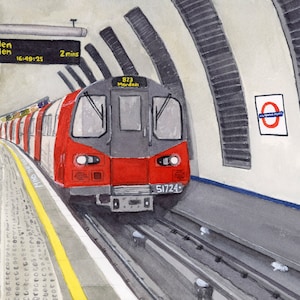 London Underground Art Print | London Tube Poster | Watercolor Painting ...