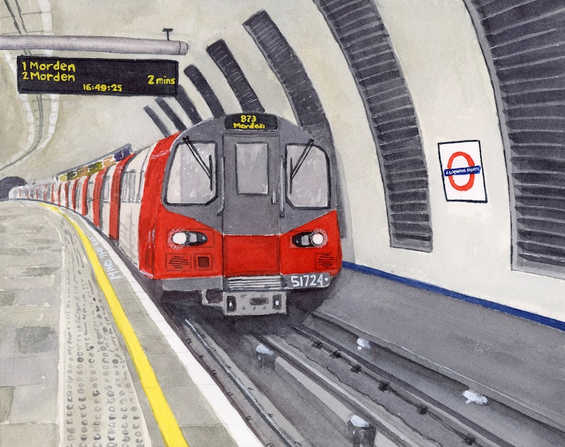 London Underground Art Print | London Tube Poster | Watercolor Painting ...