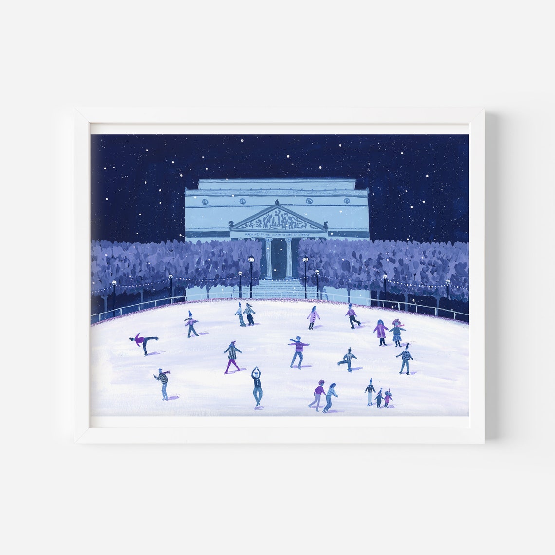 Ice Rink at the Sculpture Garden in Washington DC Art Print Ice Rink ...