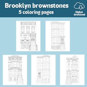 Coloring Pages Brooklyn Brownstones 5 Printable New York City Coloring ...