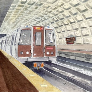 DC Metro Art Print | Washington DC Poster | Watercolor Painting | Gift ...
