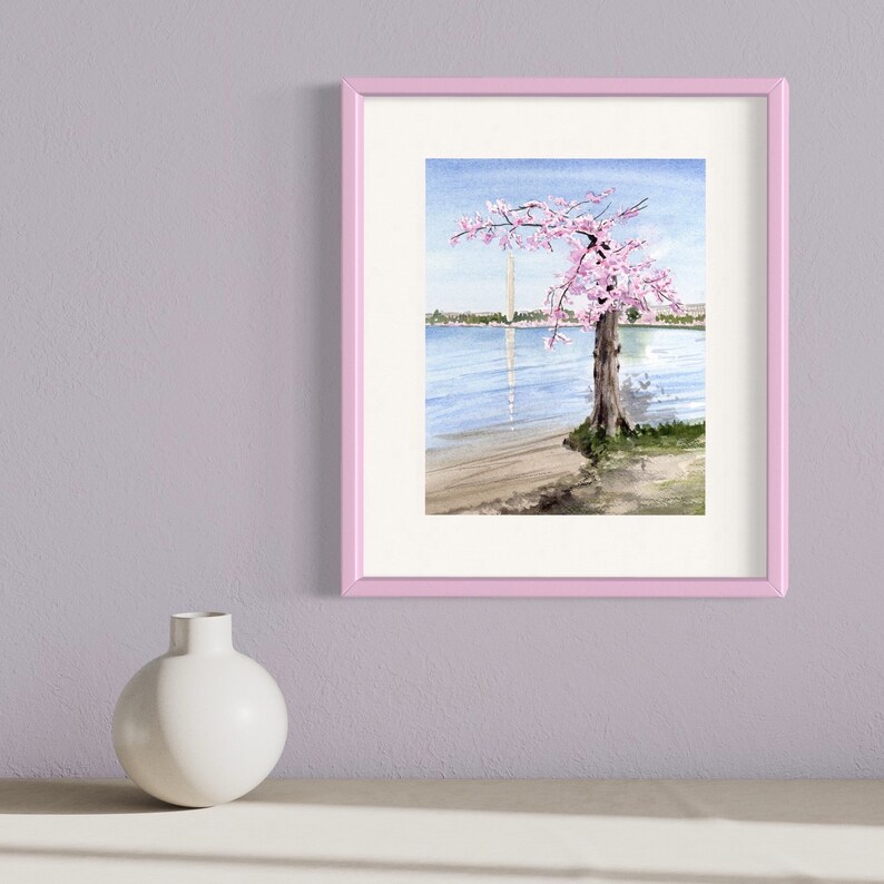 Stumpy Tree in Tidal Basin, Washington DC Art Print Cherry Blossoms ...