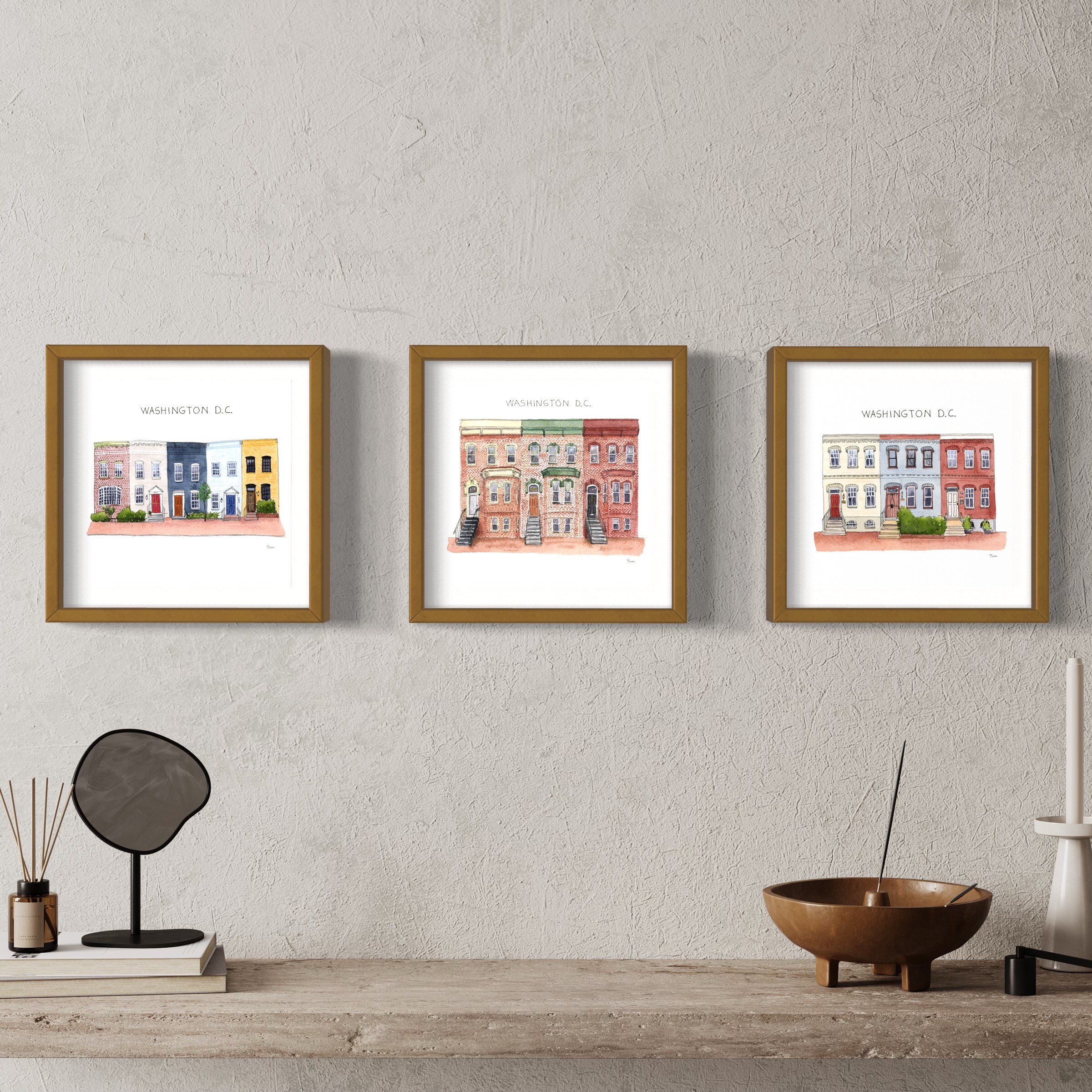 Georgetown Street Art Print | Washington DC Poster | Watercolor ...