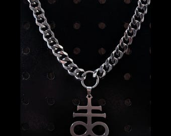 Big Satanic Cross | Brimstone | Leviathan Pendant - Occult Gothic ...