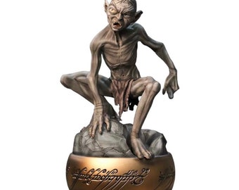 Lord of the Ring Inspired Gollum Holding Ring Bookend Resin Sculpture ...