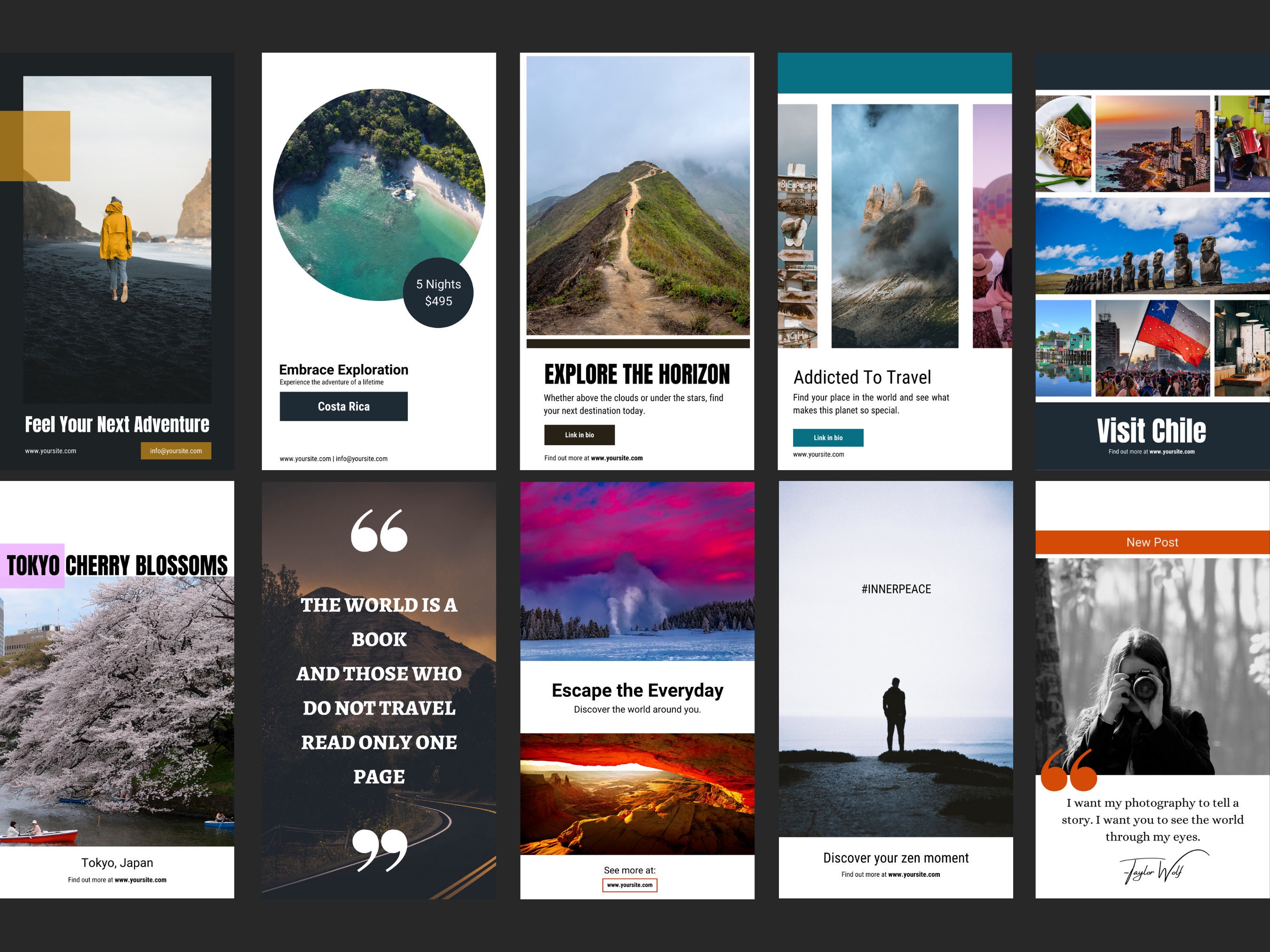 50 Instagram Travel Story Templates - Canva - Etsy