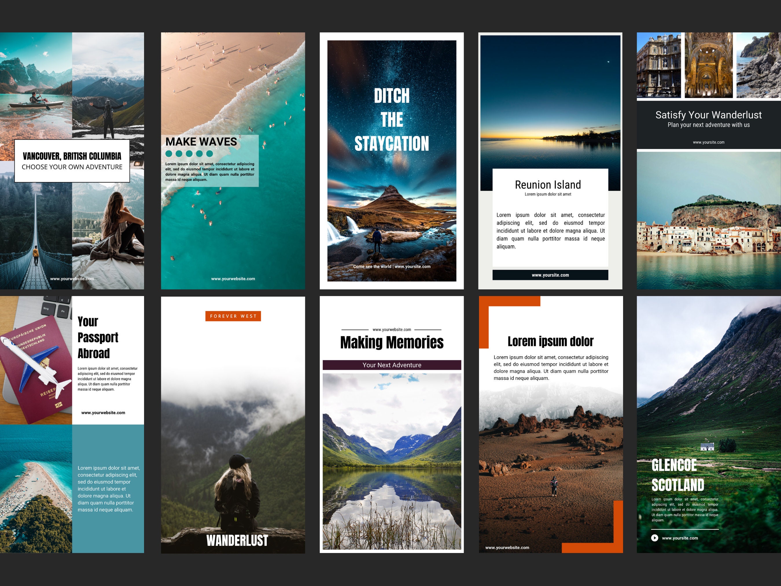 50 Instagram Travel Story Templates - Canva - Etsy