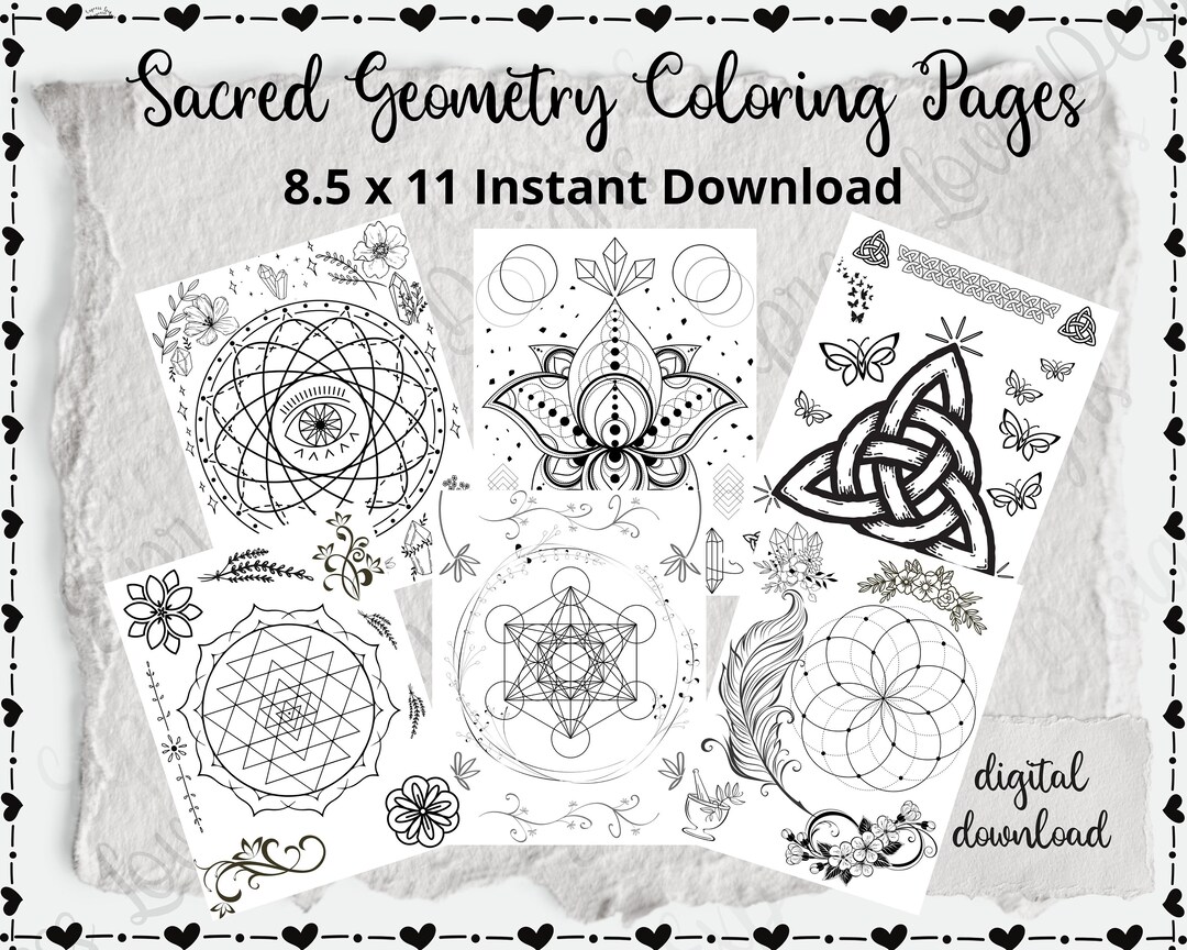 Sacred Geometry Coloring Pages for Relaxation Mental Health Self Love ...