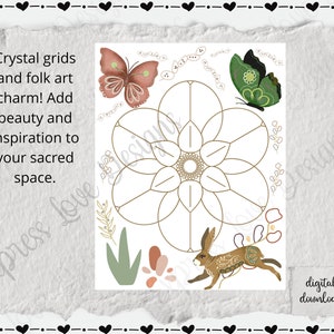 Printable Crystal Grids, Folk Art Crystal Grids, Printable PDF & JPG ...