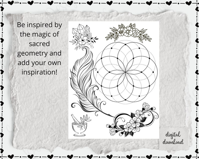 Sacred Geometry Coloring Pages for Relaxation Mental Health Self Love ...