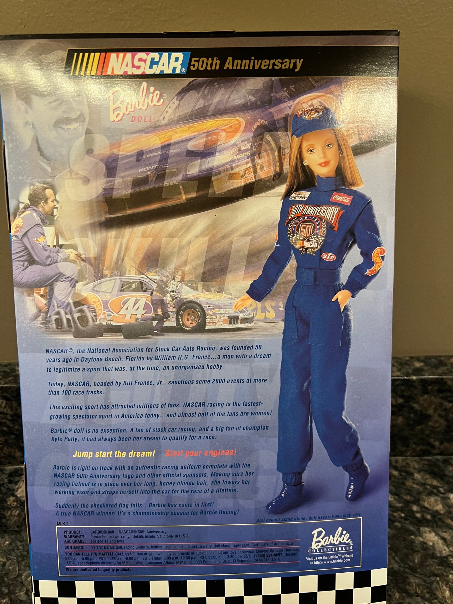 50th Anniversary Nascar Barbie 1998 - Etsy