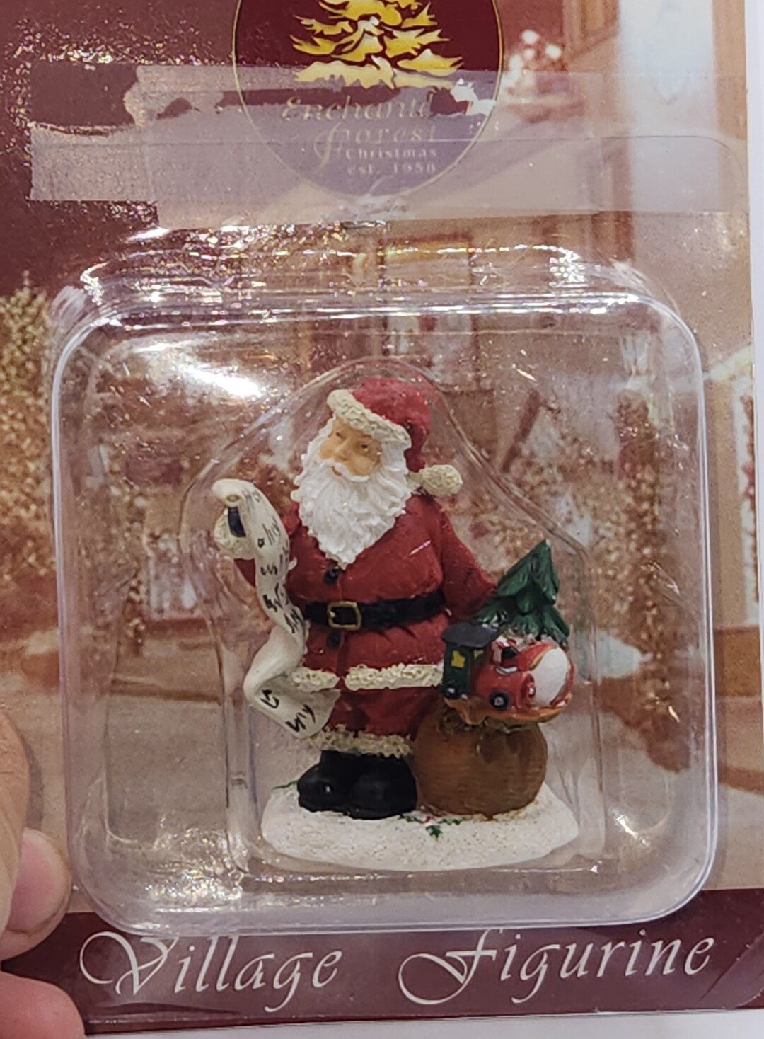Enchanted Forrest Figurine, Santa Checking His List - Etsy