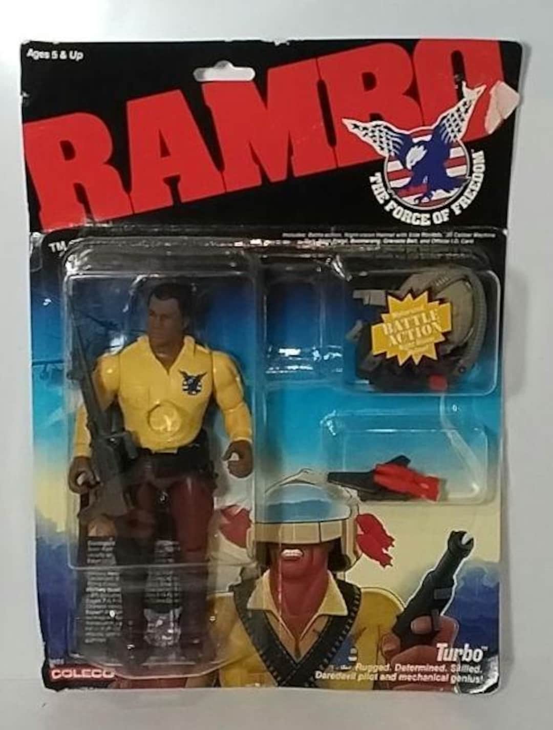 Rambo 1985-1986 Turbo Force of Freedom Coleco Vintage Action Figure ...