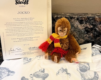 Vintage Steiff Jocko Plush Monkey, 1980s Classic Collectible With Tags ...