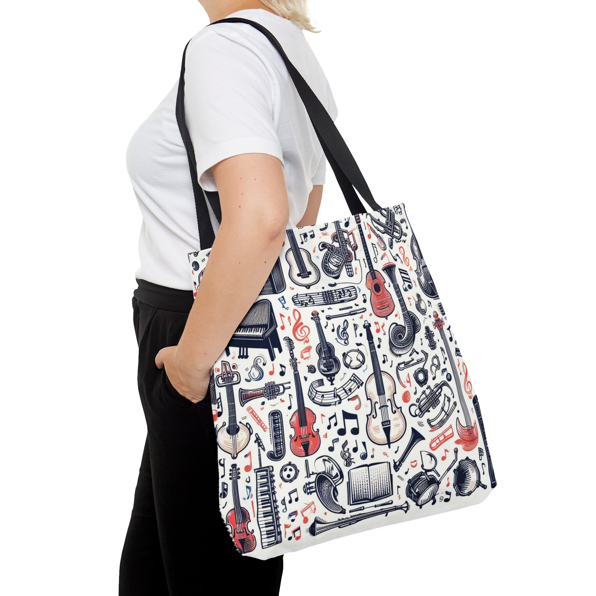 Musical Instrument Pattern Large Premium Tote Bag AOP - Etsy