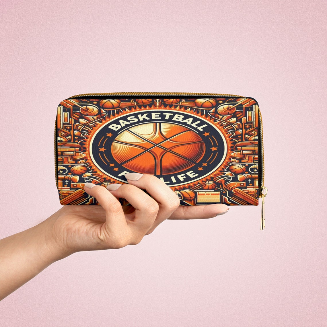 Basketball for Life Orange Basketball Themed Premium Zipper Wallet - Etsy