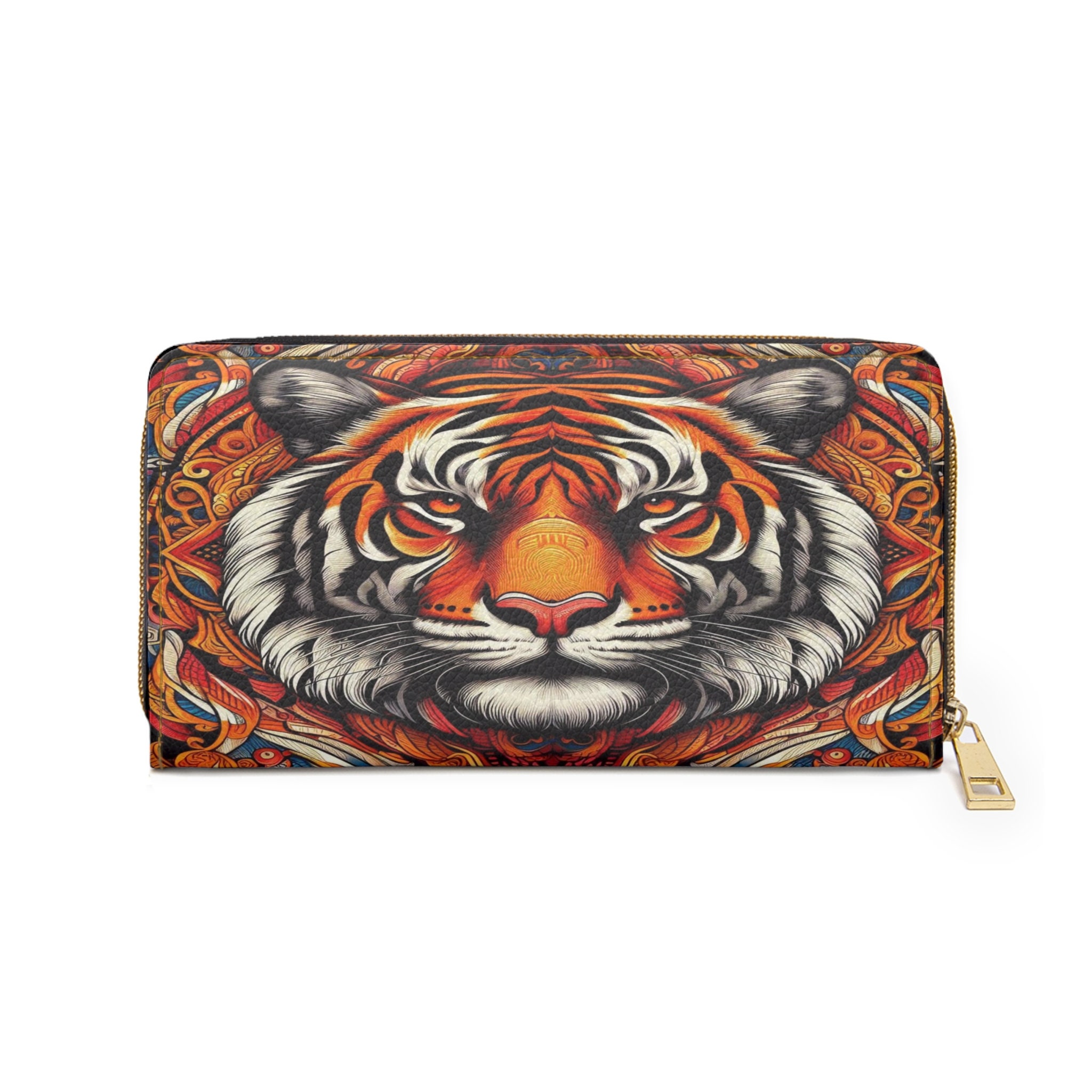 The Serious Orange Tiger Art Design Premium Zipper Wallet - Etsy