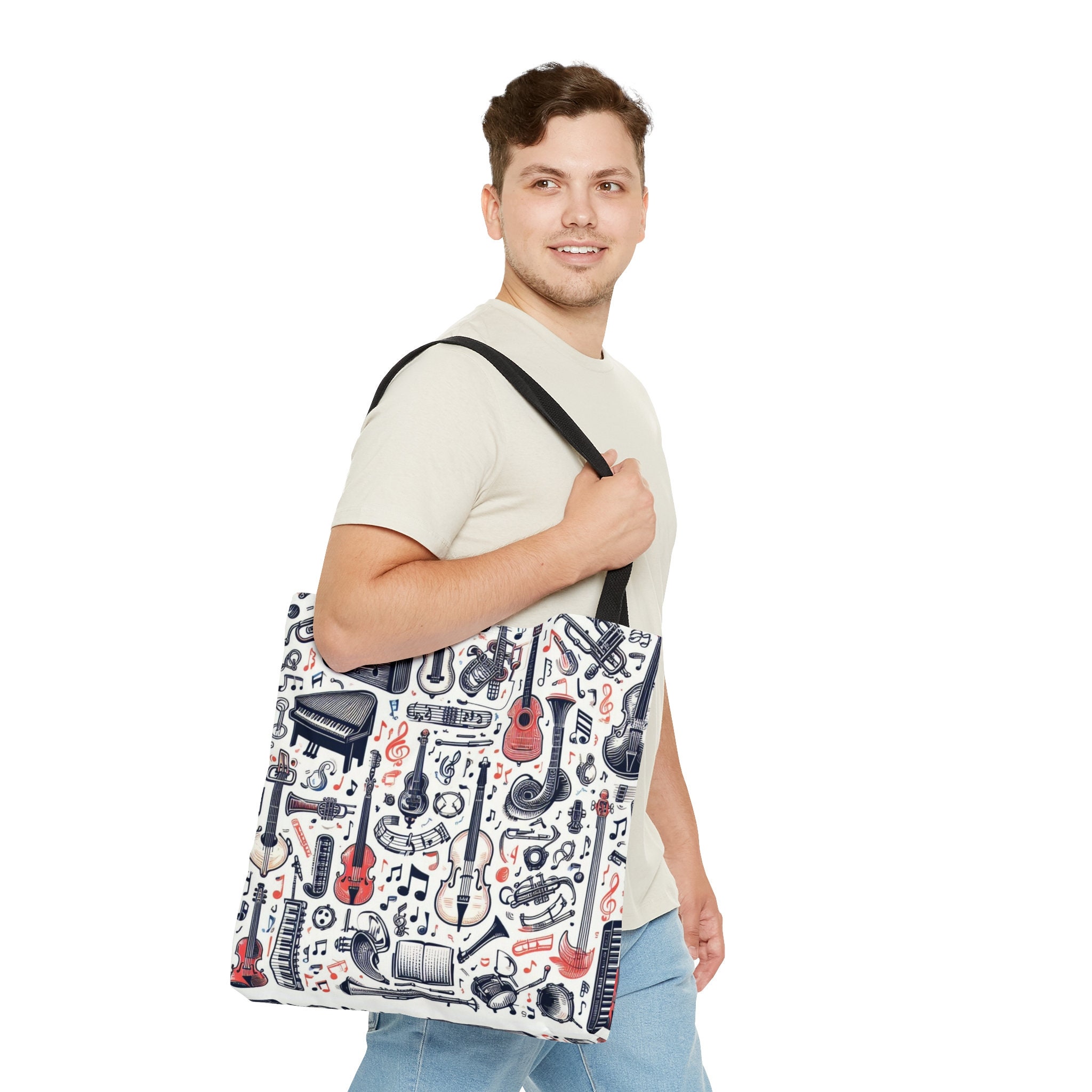 Musical Instrument Pattern Large Premium Tote Bag AOP - Etsy