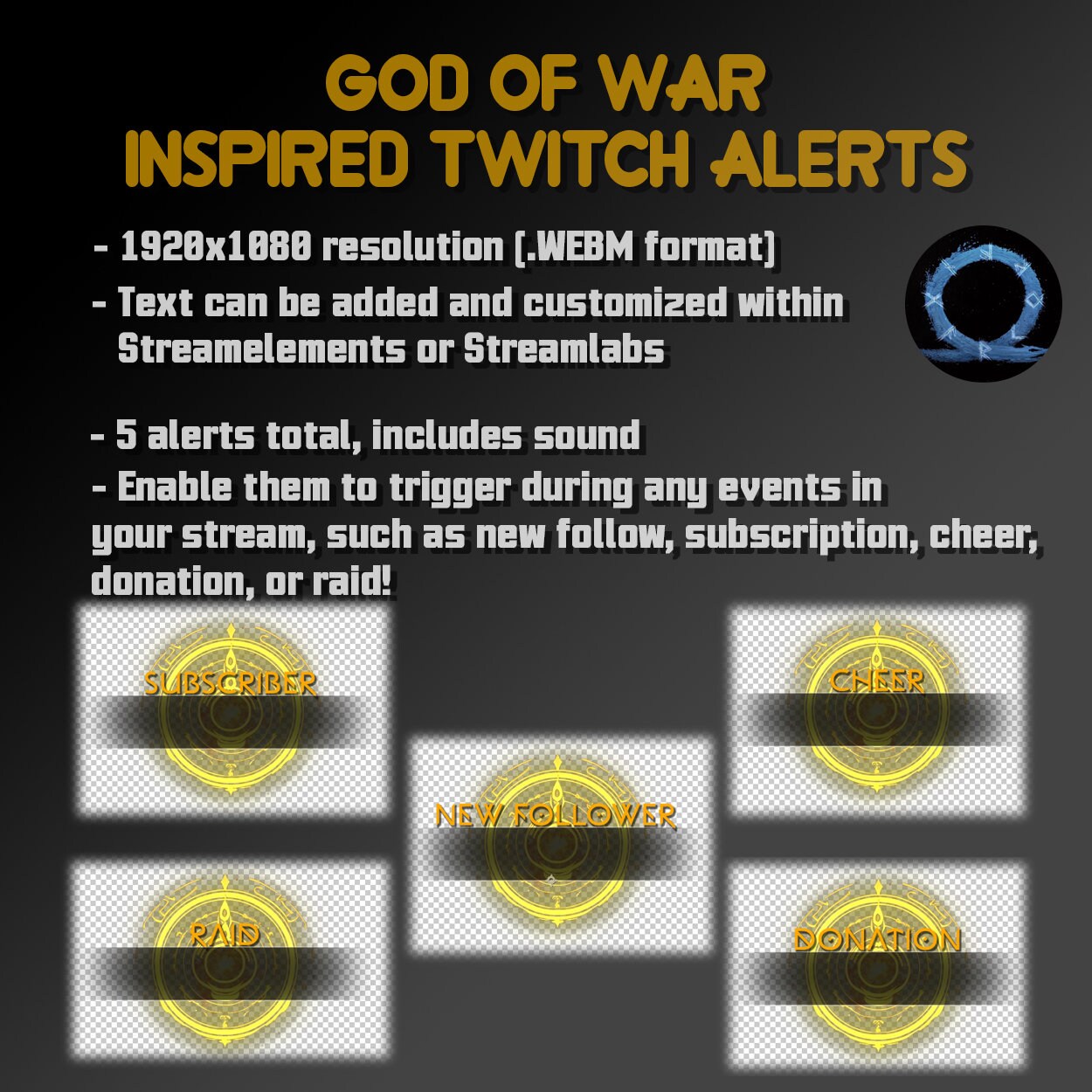 Animated Stream Alerts | God of War | Twitch Streamer Alerts - Etsy