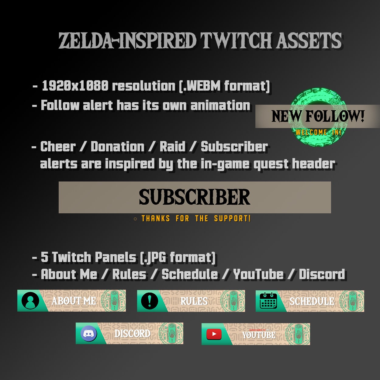 Animated Zelda Stream Alerts / the Legend of Zelda / 5 Animated Alerts ...