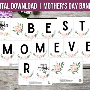 Printable Mother's Day Banner, Mother's Day Decor, Printable Banner ...