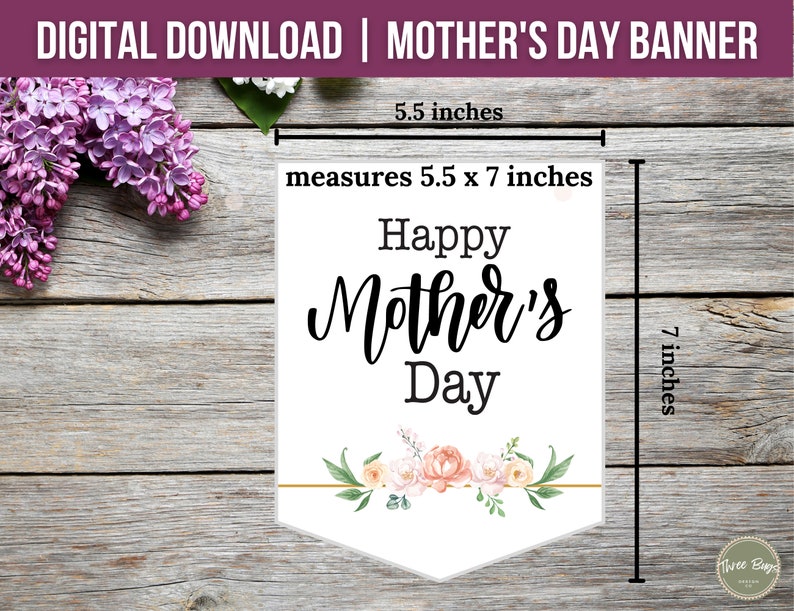 Printable Mother's Day Banner, Mother's Day Decor, Printable Banner ...