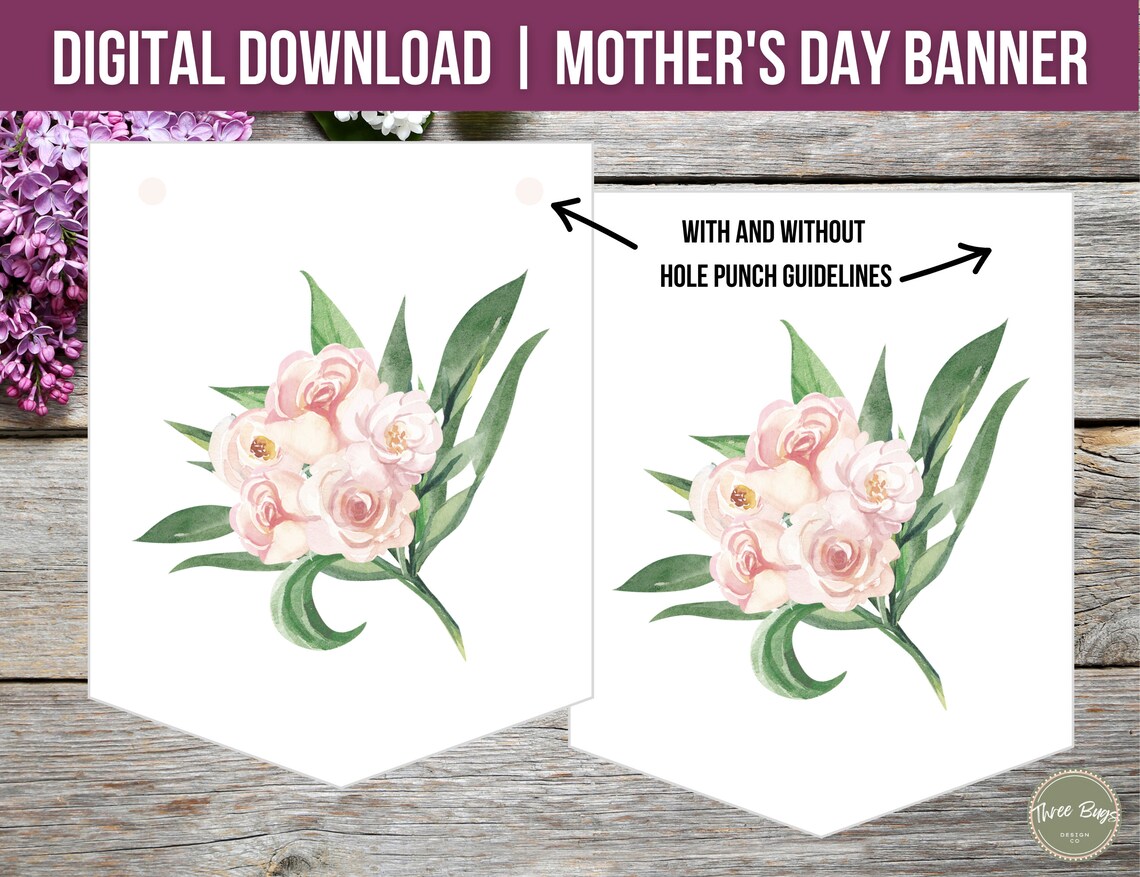 Printable Mother's Day Banner, Mother's Day Decor, Printable Banner ...