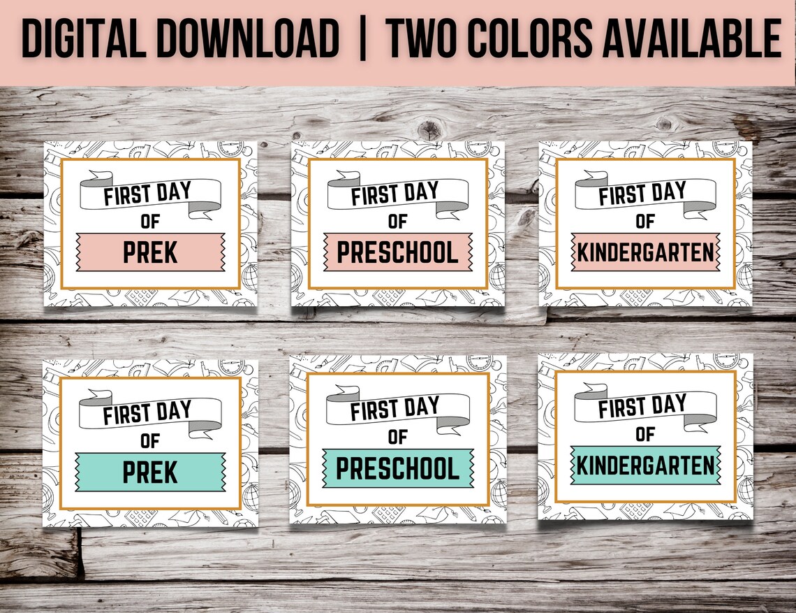 Printable First and Last Day of School Signs, Back to School Printables ...