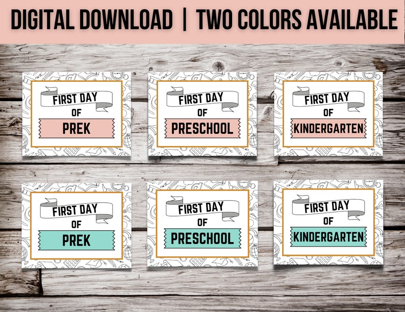 Printable First and Last Day of School Signs Back to School - Etsy