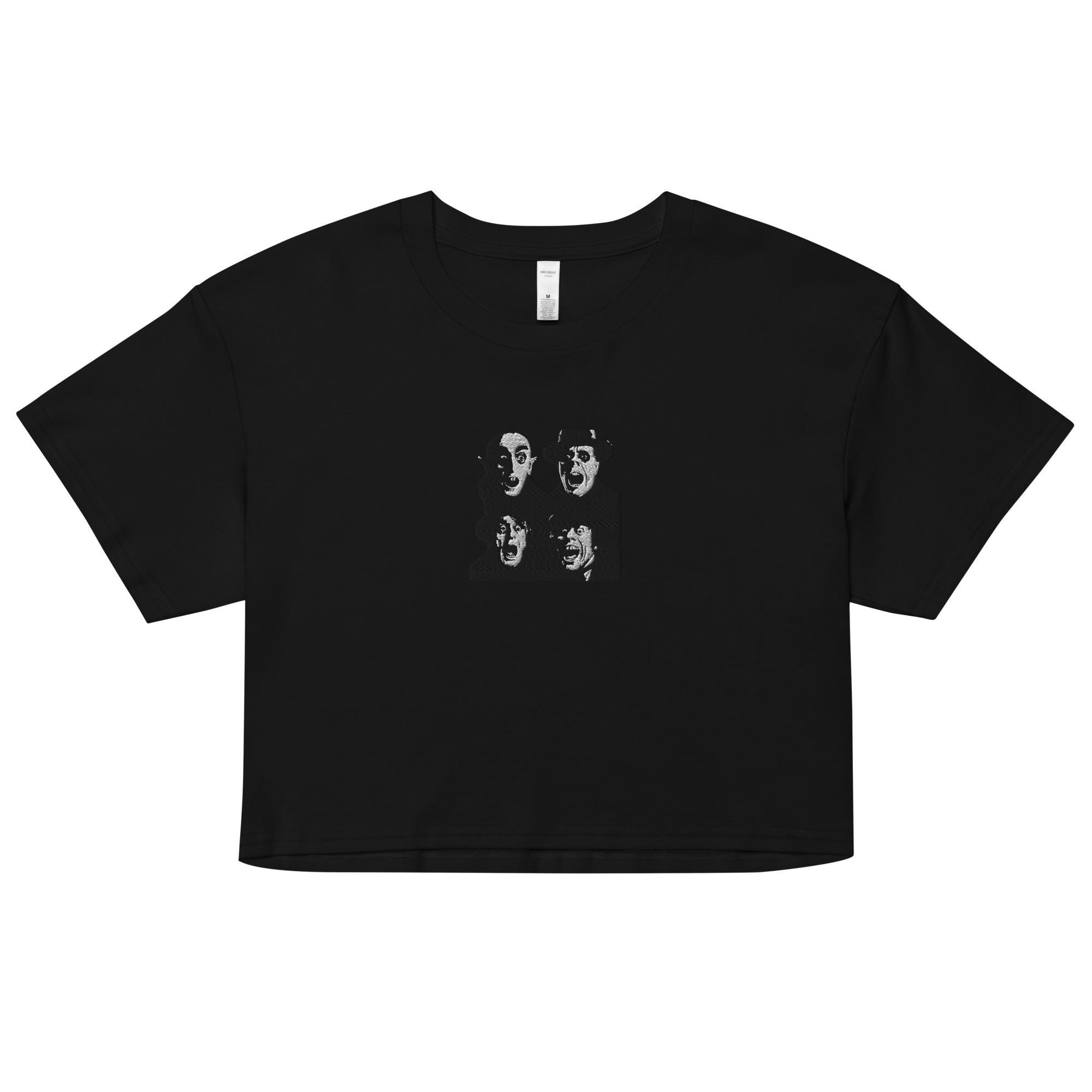 Halloween Embroidered Horror Crop Top – 1920s Silent Film Monster Shirt ...