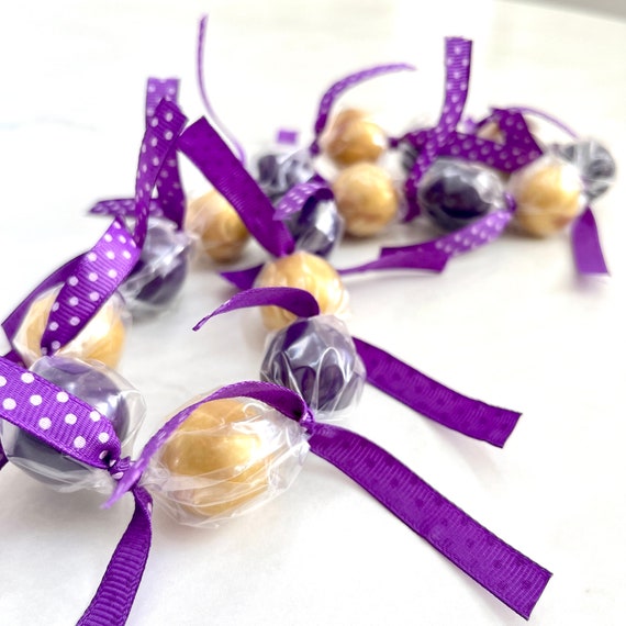Purple and Gold Lei Birthday Party Lei Luau Lei Birthday - Etsy